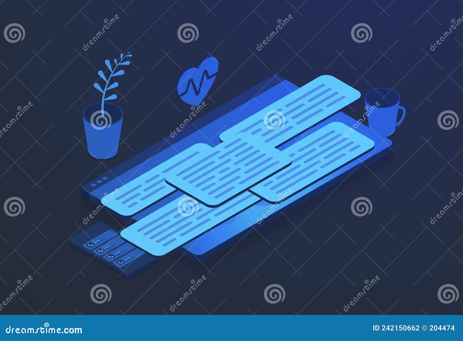 Information Overload Isometric Concept. Multitasking, Infoxication and ...