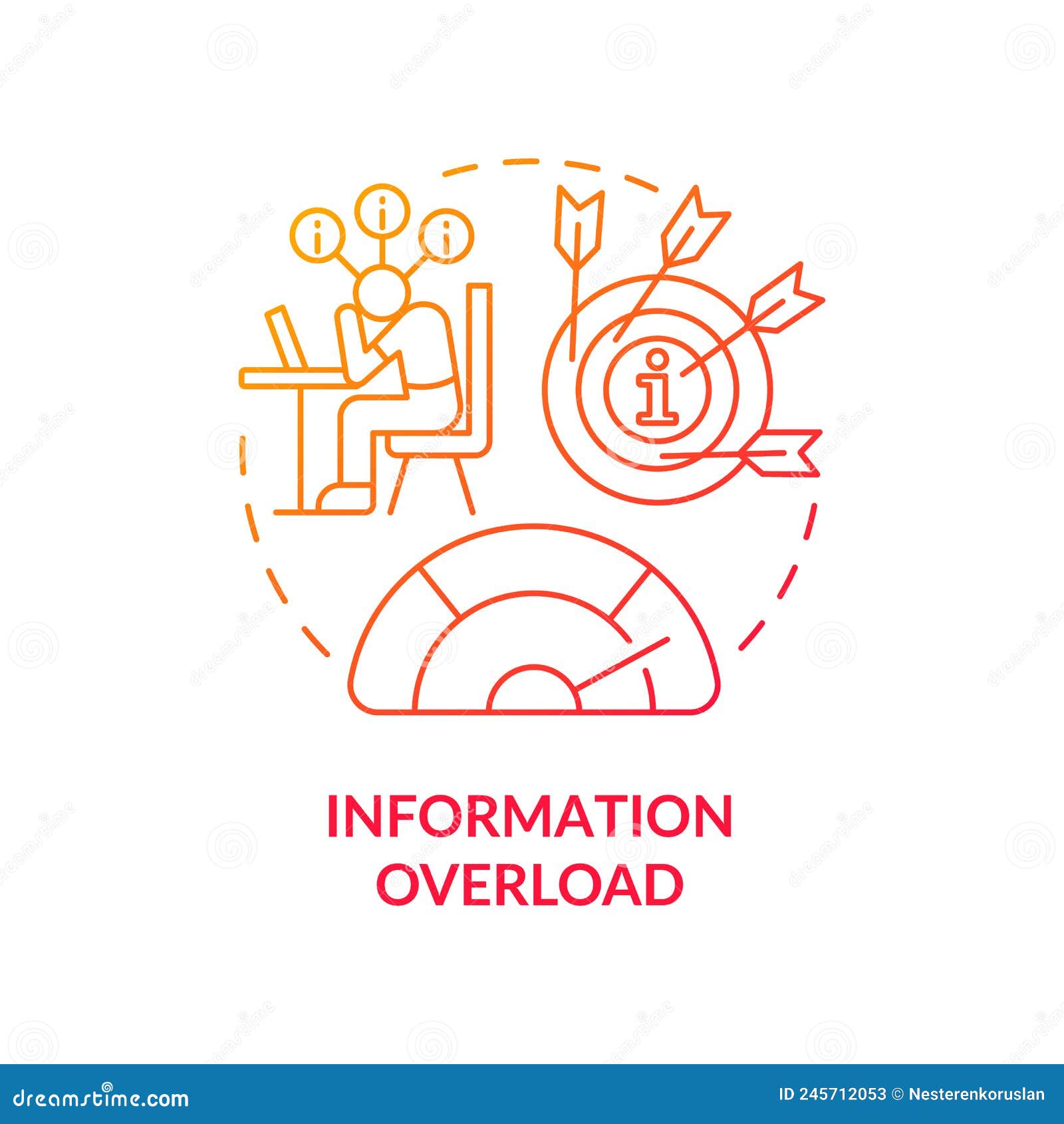 Information Overload Red Gradient Concept Icon Stock Vector ...