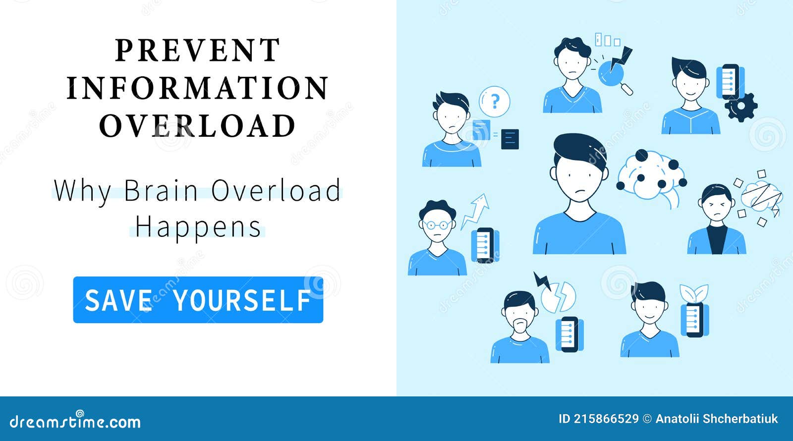 Information Overload Web Banner Stock Vector - Illustration of ...