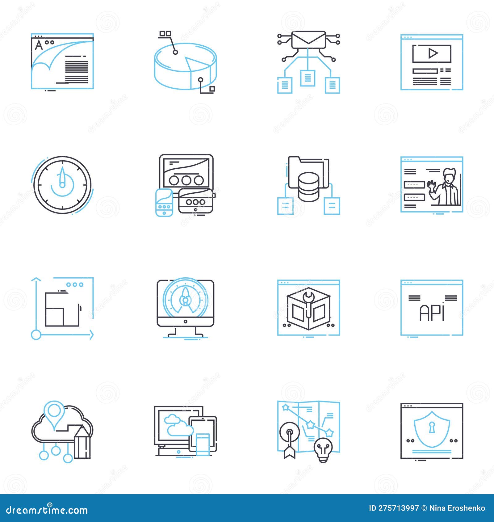 Dashboard Reporting Icon Set Stock Illustrations – 59 Dashboard ...