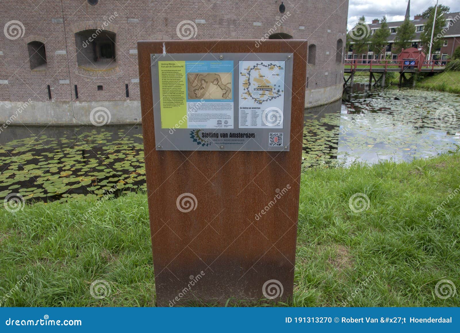 Information Poster at the Fort Ossenmarkt at Weesp the Netherlands 20-7 ...
