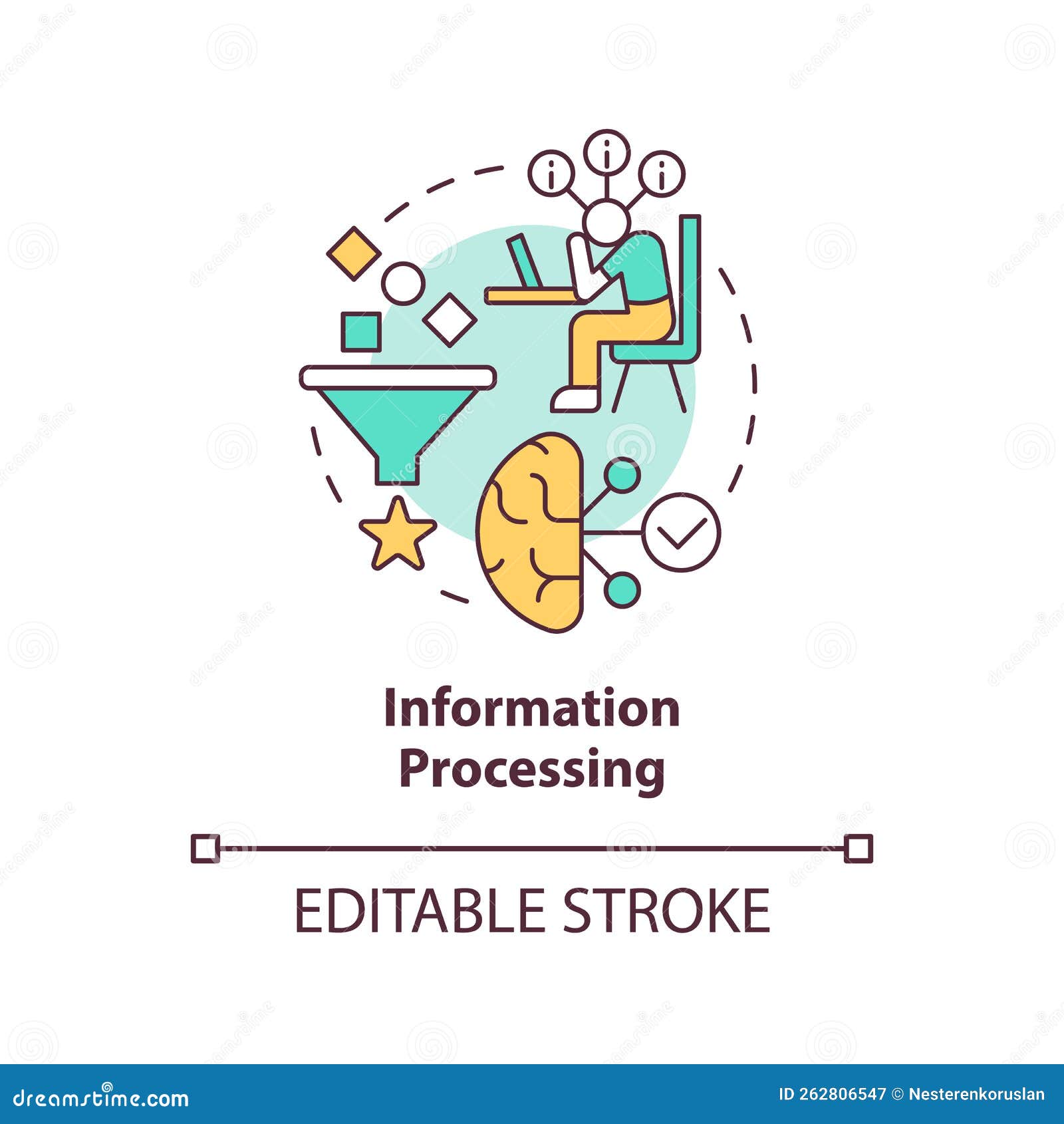 Information Processing Concept Icon Stock Vector - Illustration of ...