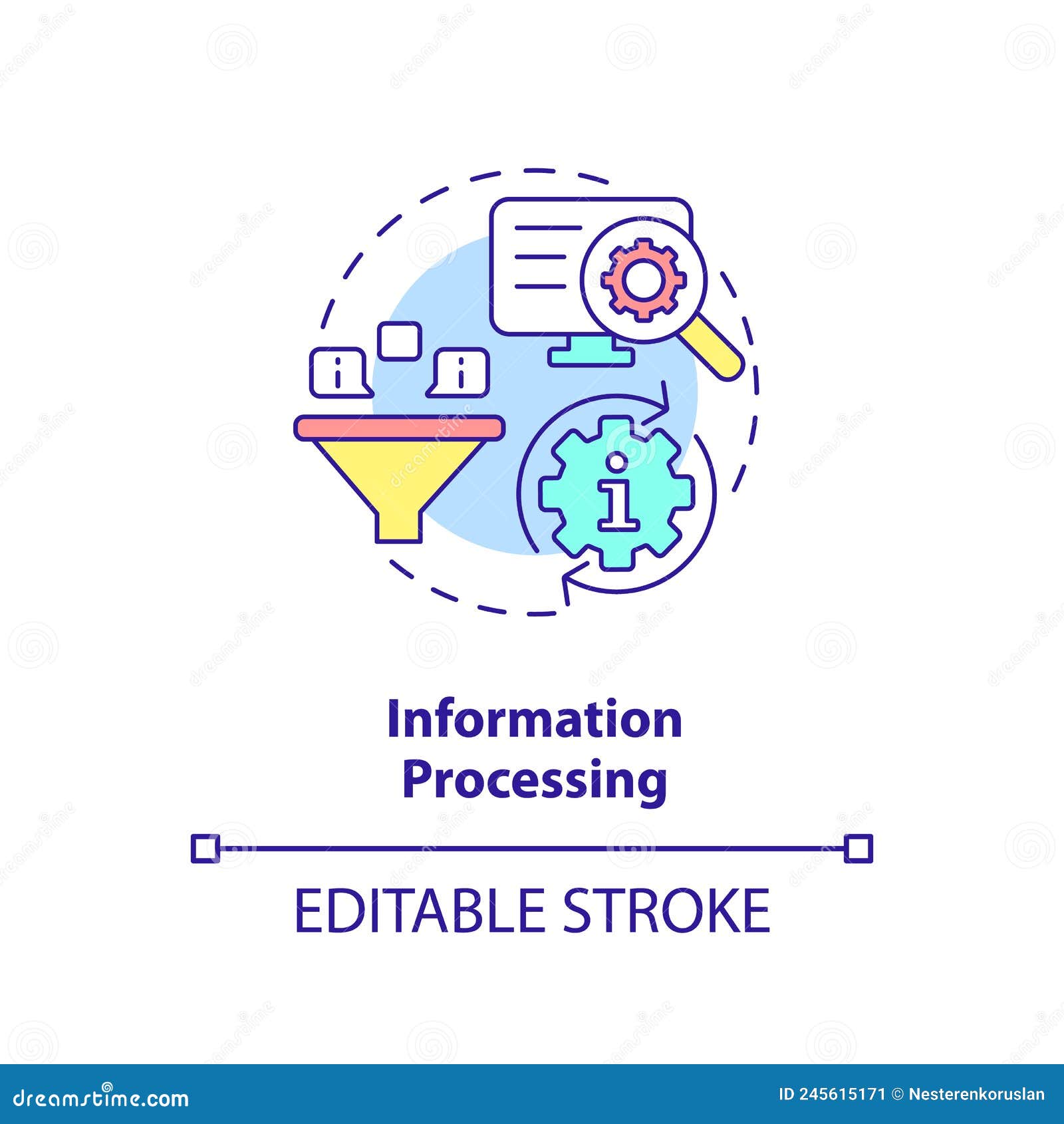 Information Processing Concept Icon Stock Vector - Illustration of ...