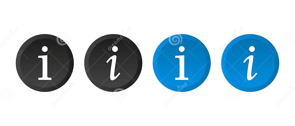 Information Realistic Button Vector Icons Set. Info Pointers or Faq ...