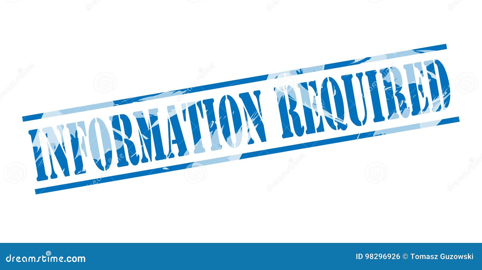 Information Required Blue Stamp Stock Illustration - Illustration of ...