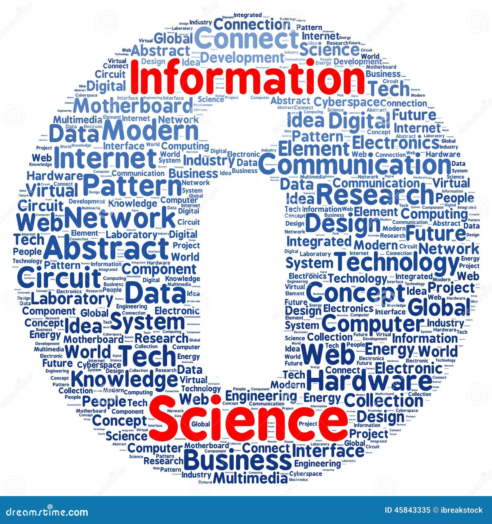 Information Science Word Cloud Shape Stock Illustration - Illustration ...