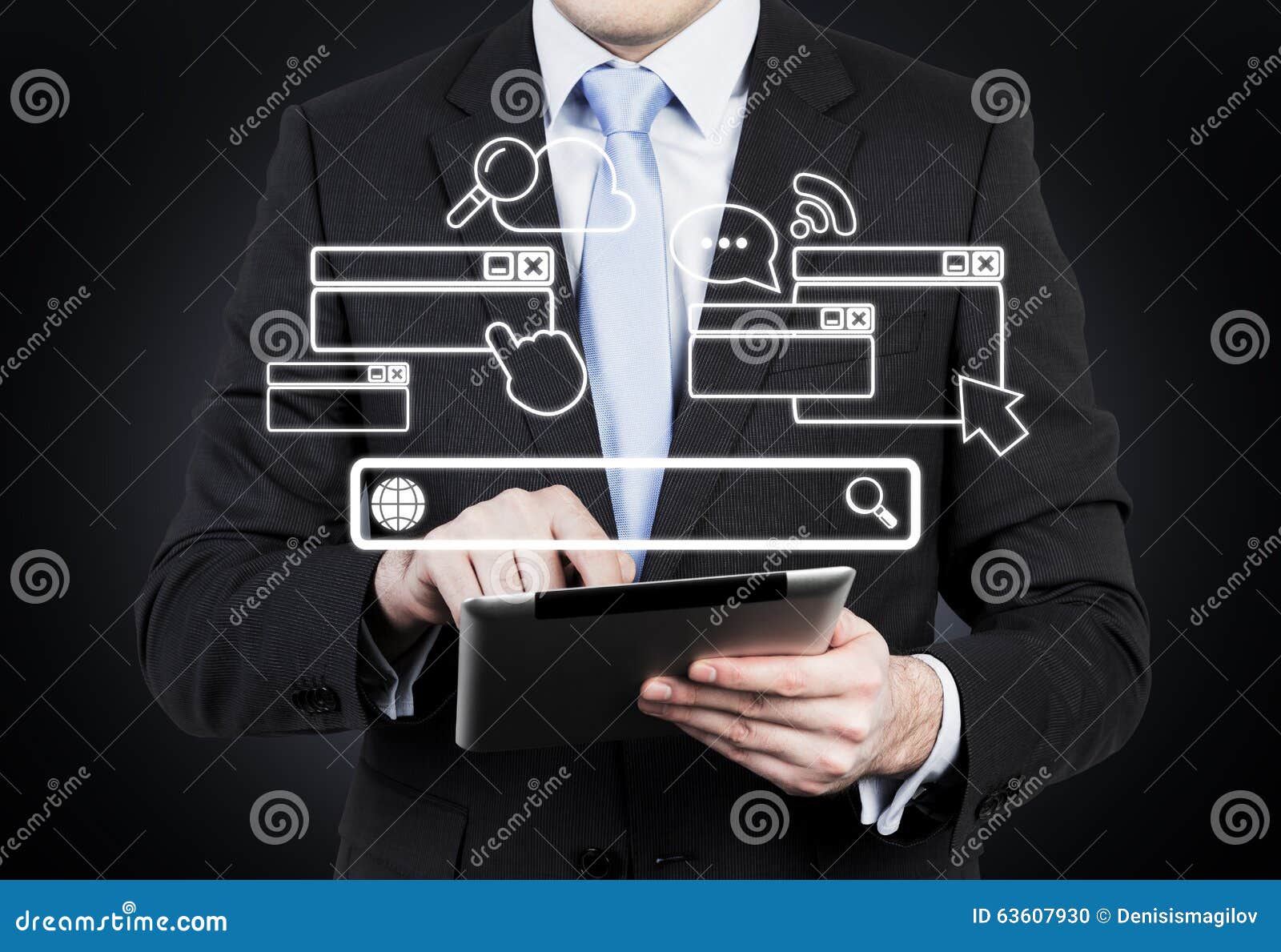 Information Search on the Internet Stock Photo - Image of arrangement ...