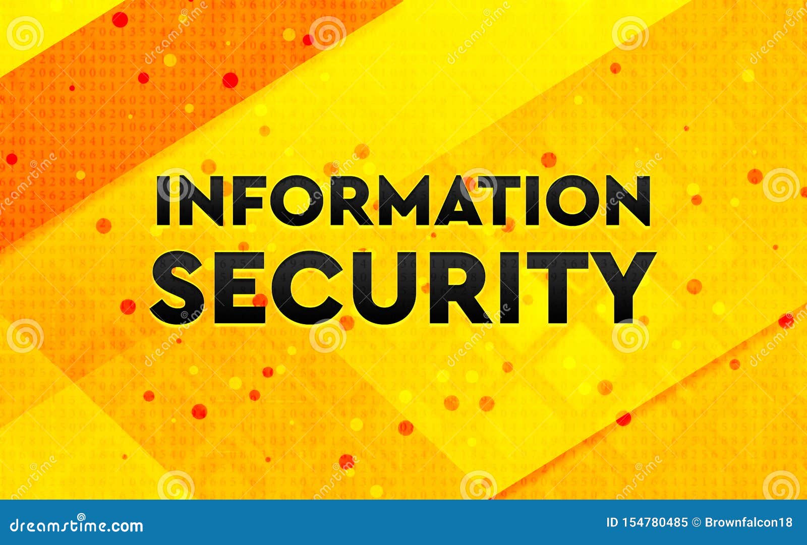 Information Security Abstract Digital Banner Yellow Background Stock ...