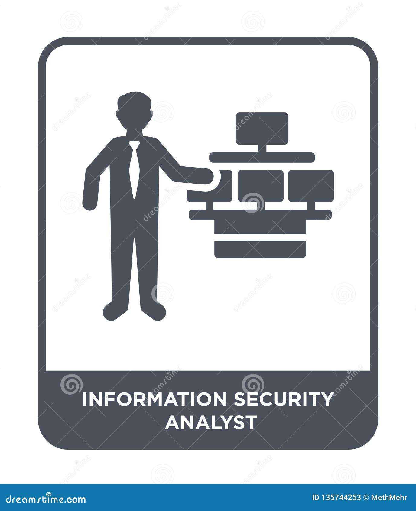 Information Security Analyst Icon in Trendy Design Style. Information ...