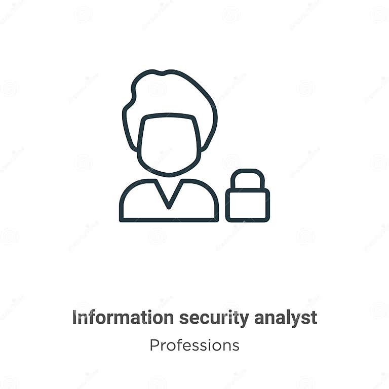 Information Security Analyst Outline Vector Icon. Thin Line Black ...