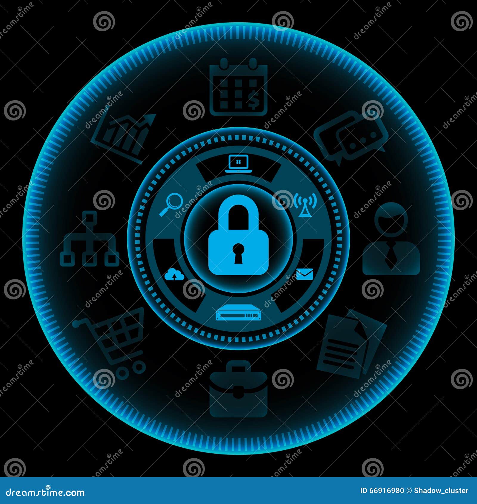 Information Security Concept Stock Vector - Illustration of padlock ...