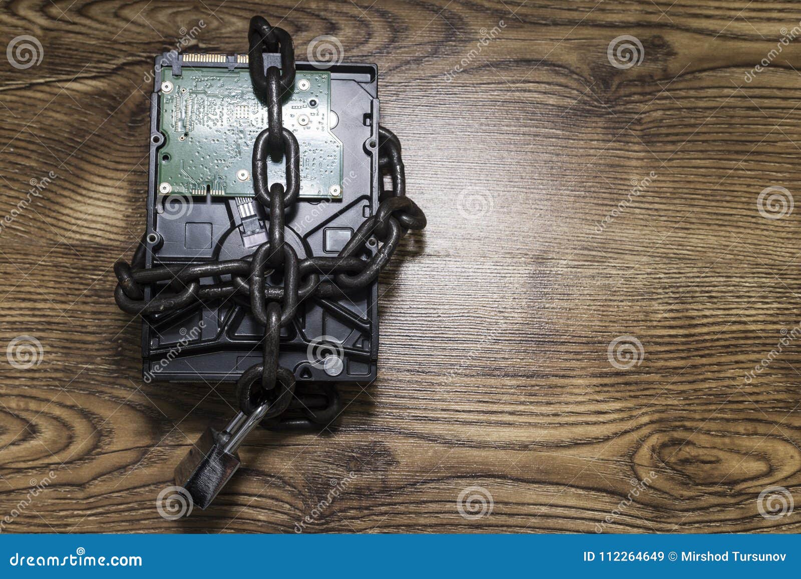Information Security Concept, Hard Disk with Chain and Padlock. Stock ...