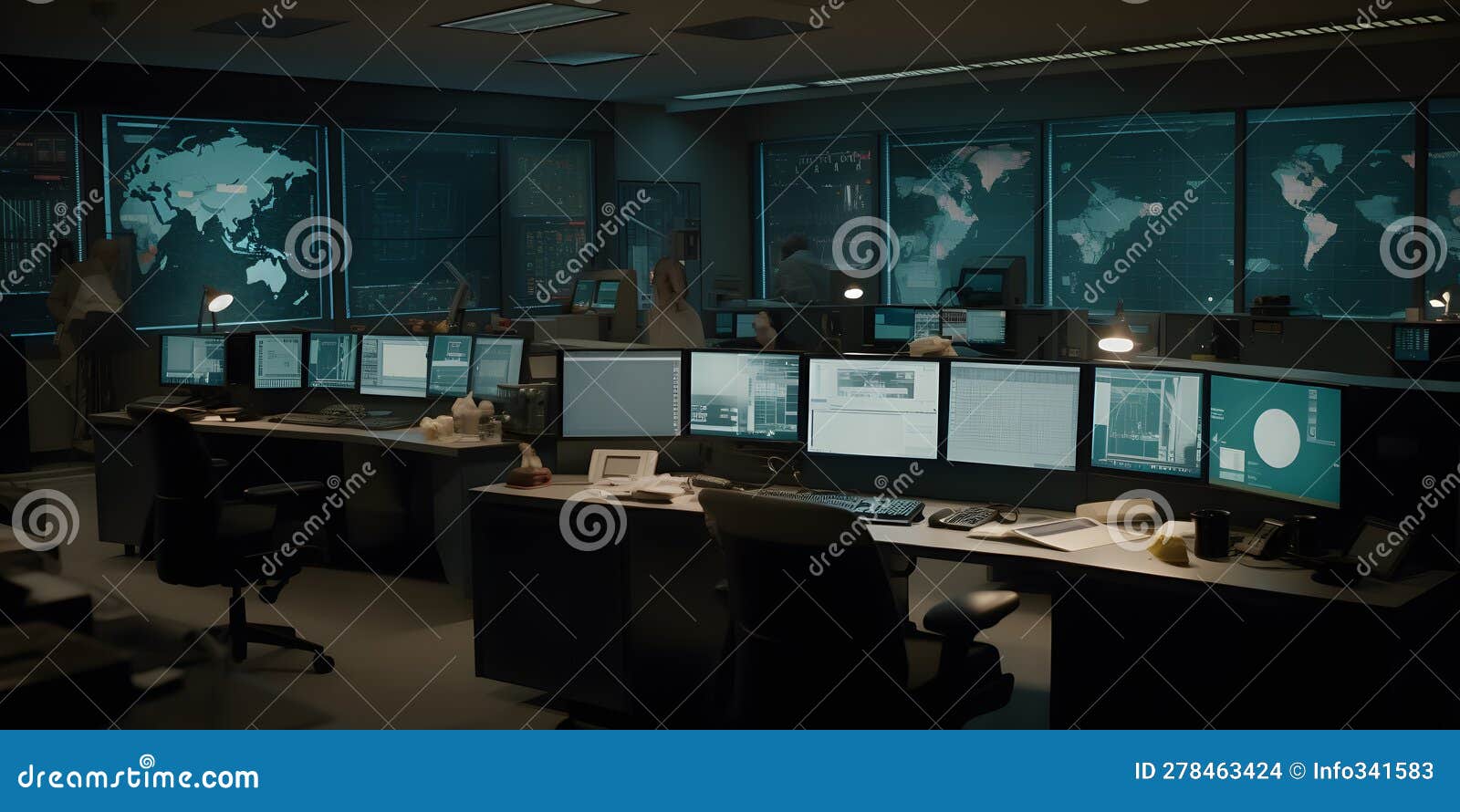 The Information Security Control Center Cinematic Generative AI Stock ...