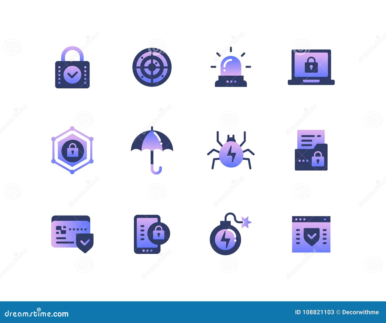 Information Security, Data Protection - Set of Flat Design Style Icons ...