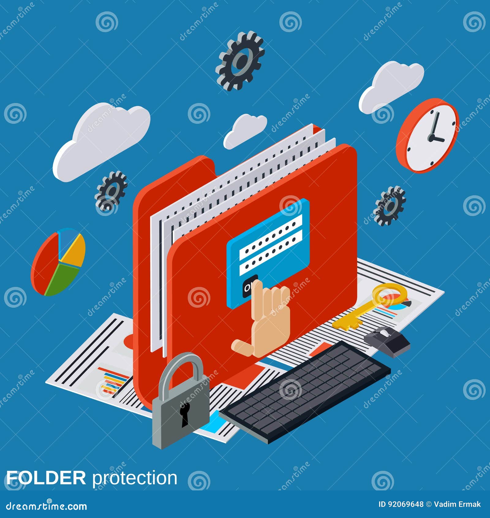 Information Security, Folder Protection Vector Concept Stock Vector ...