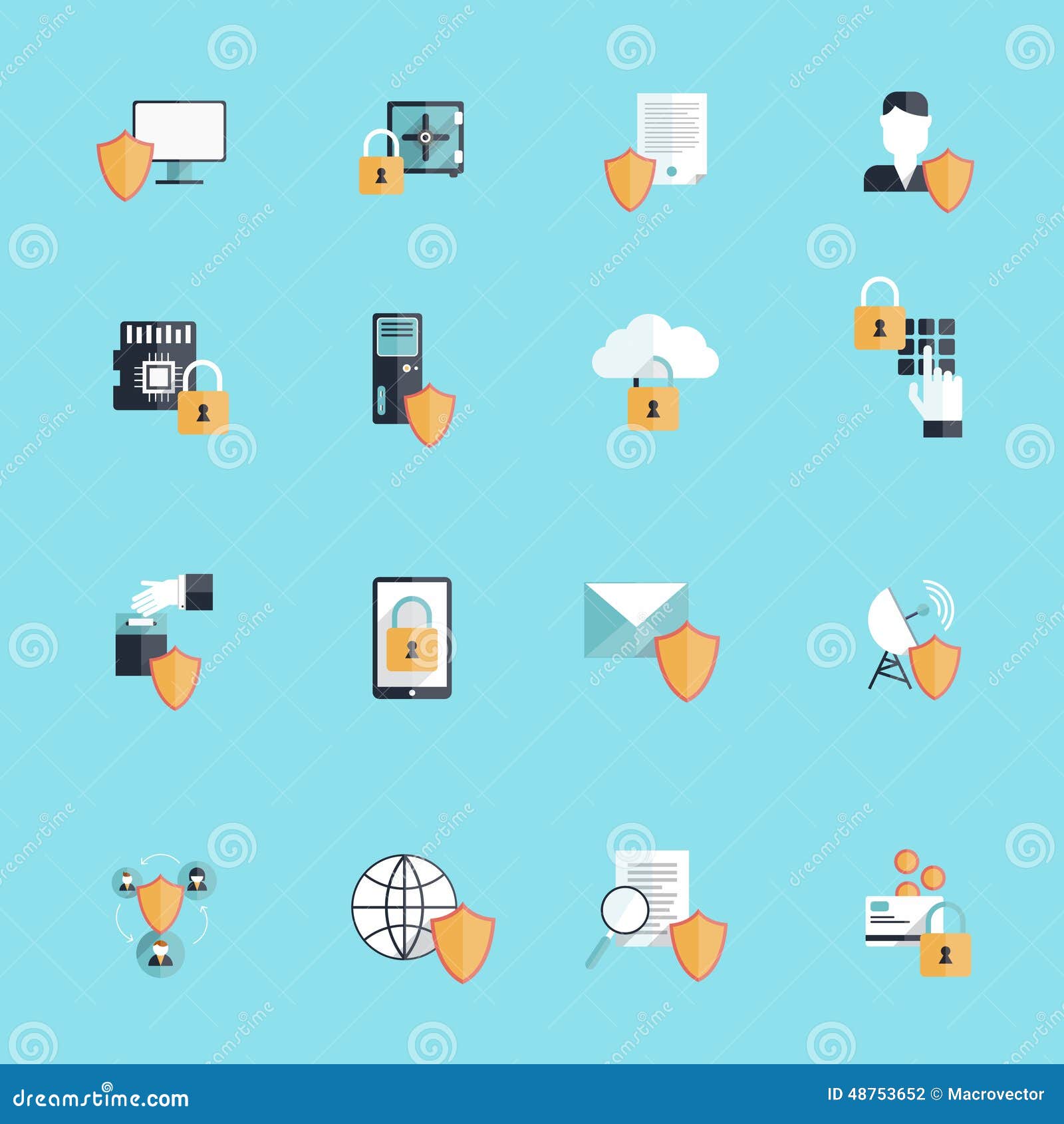 Information Security Icon Flat Stock Vector - Illustration of ...