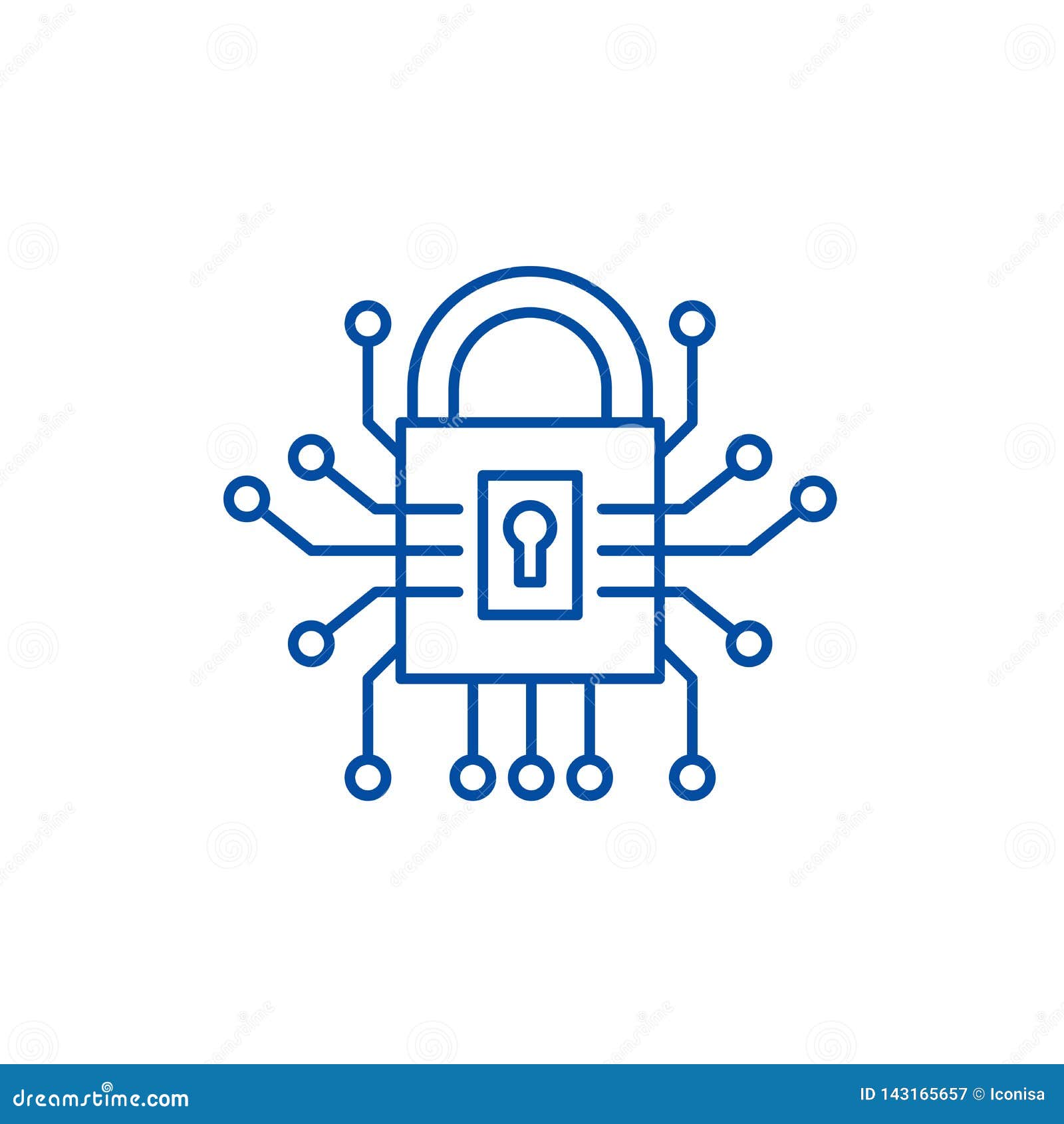 Information Security Line Icon Concept. Information Security Flat ...