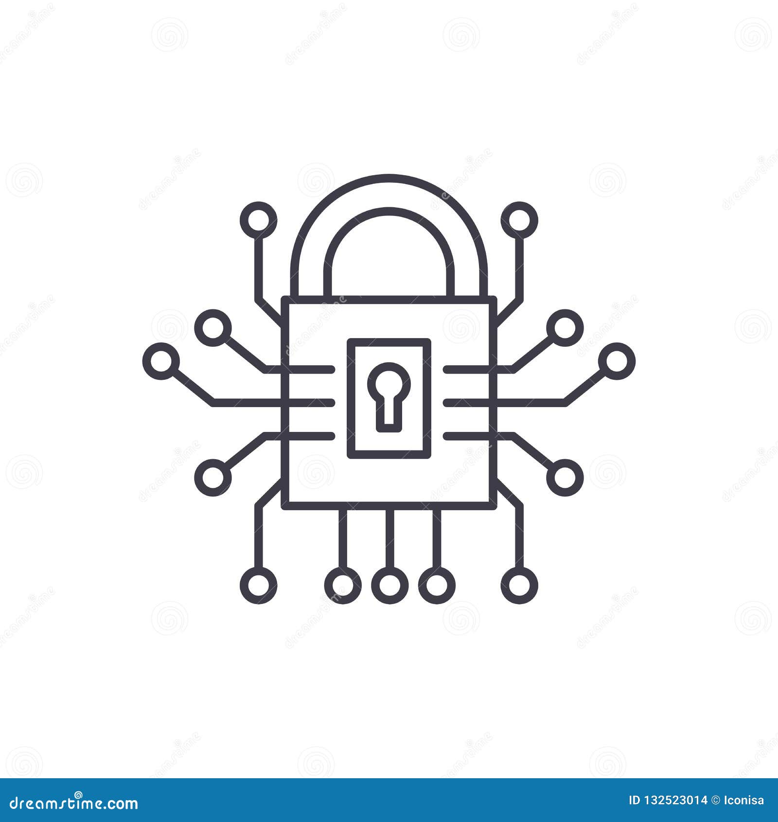 Information Security Line Icon Concept Information Security Vector