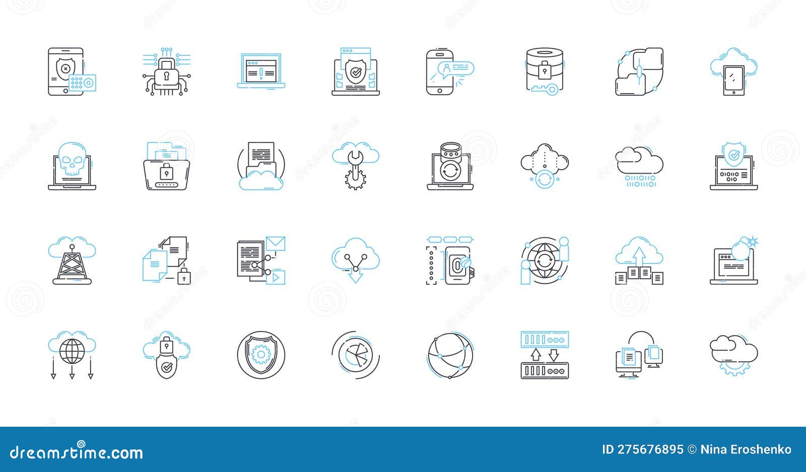Information Security Linear Icons Set. Encryption, Firewall, Malware ... Information Security Linear Icons Set. Encryption, Firewall, Malware ...