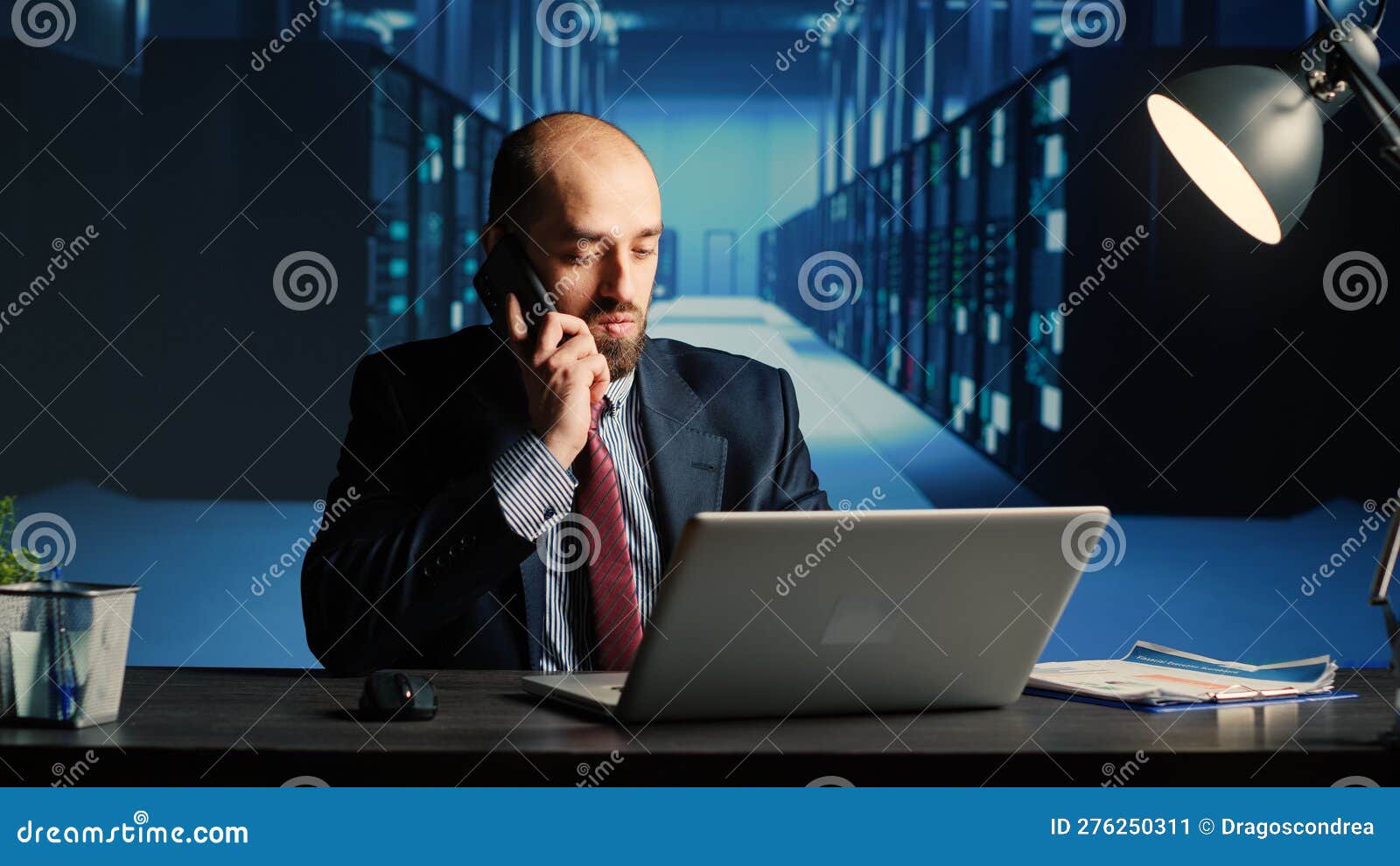 Information Security Officer Answering Phone Call Stock Image - Image ...