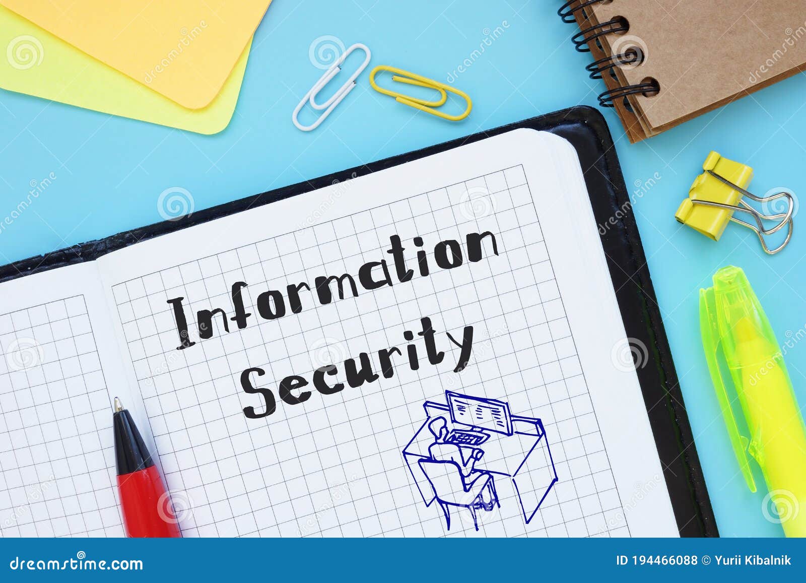 Information Security Sign on the Sheet Stock Photo - Image of business ...