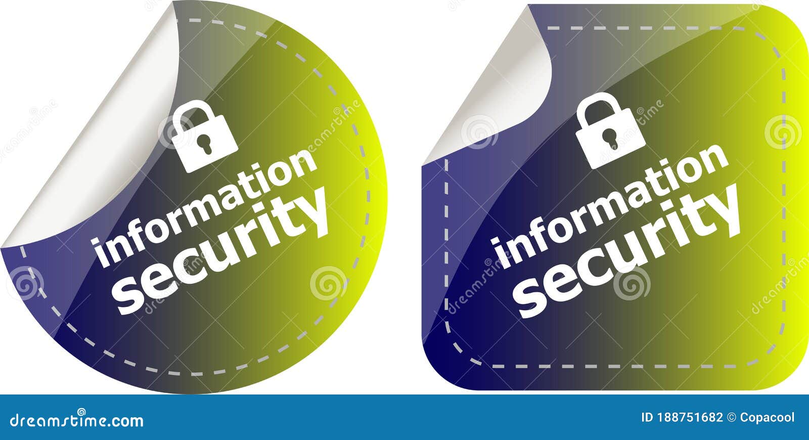 Information Security Stickers Label Tag Set Isolated on White Stock ...