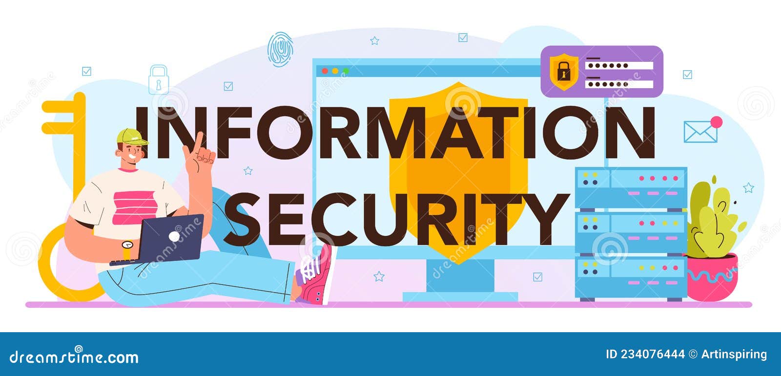 Information Security Typographic Header. Cyber or Web Security ...
