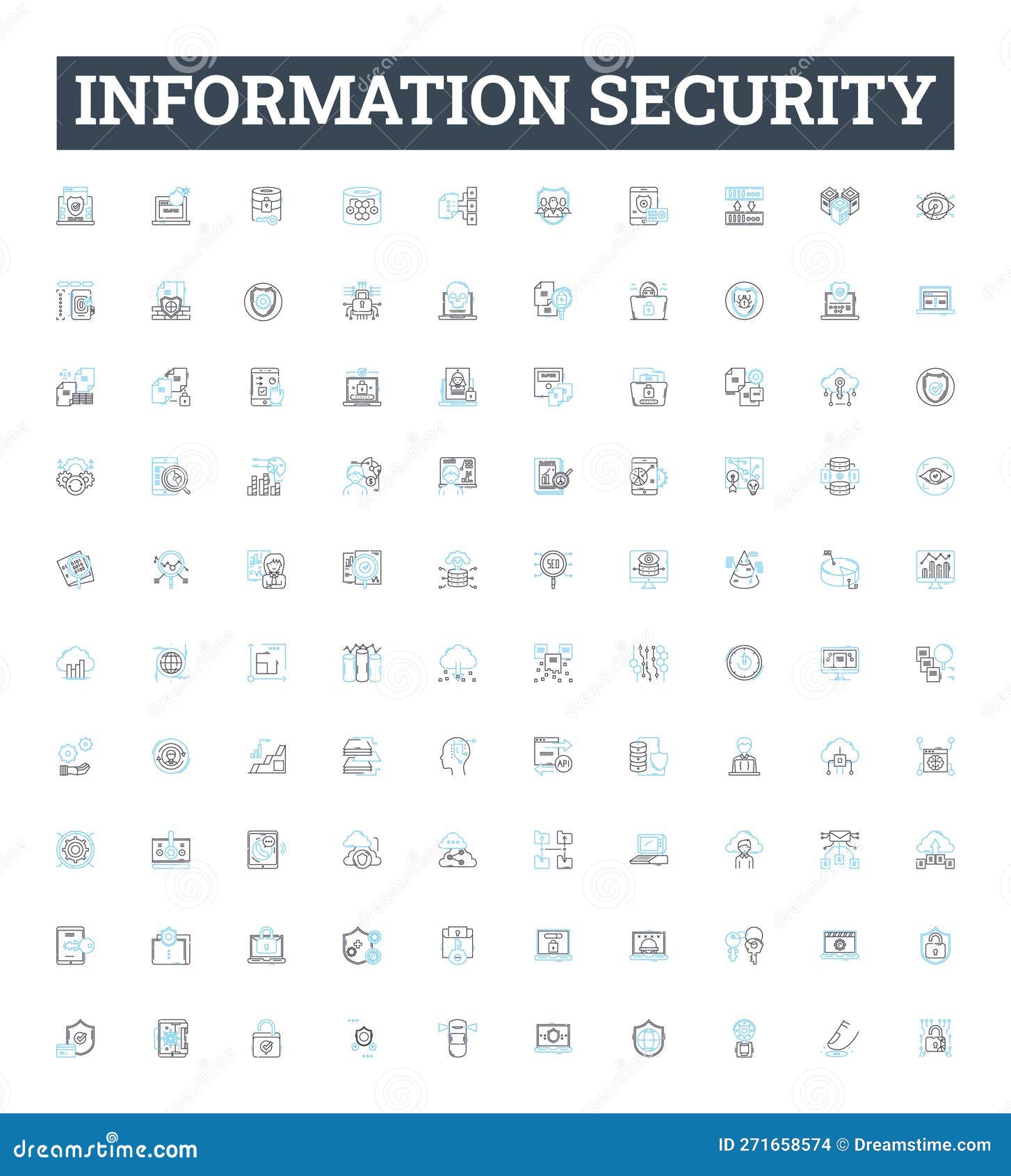 Information Security Vector Line Icons Set. Data, Privacy, Encryption ...