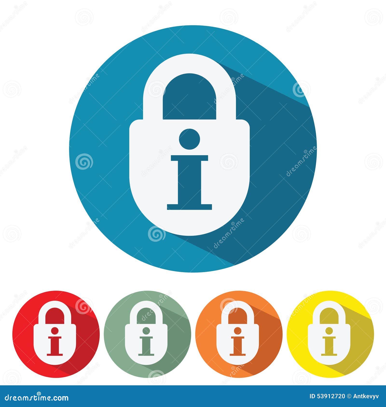 Information Security Web Icon Flat Design Stock Vector - Illustration ...