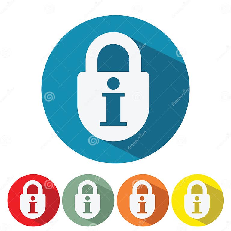 Information Security Web Icon Flat Design Stock Vector - Illustration ...