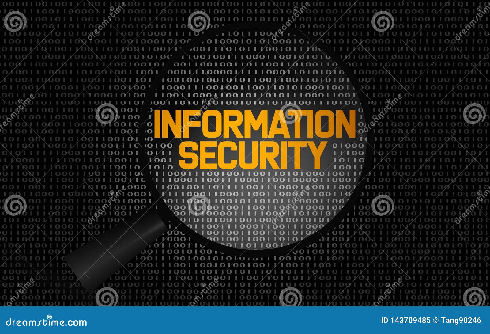Information Security Word with Magnifying Glass Stock Illustration ...