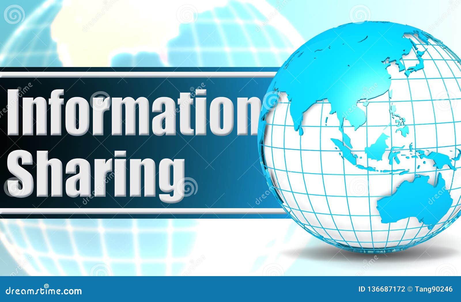 Information Sharing with Sphere Globe Stock Illustration - Illustration ...