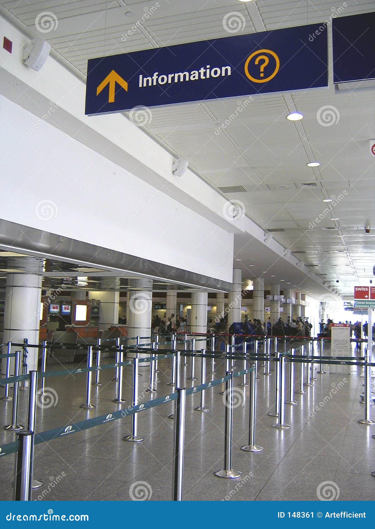 Information Sign and Baggage Checking at Airport Stock Image - Image of ...