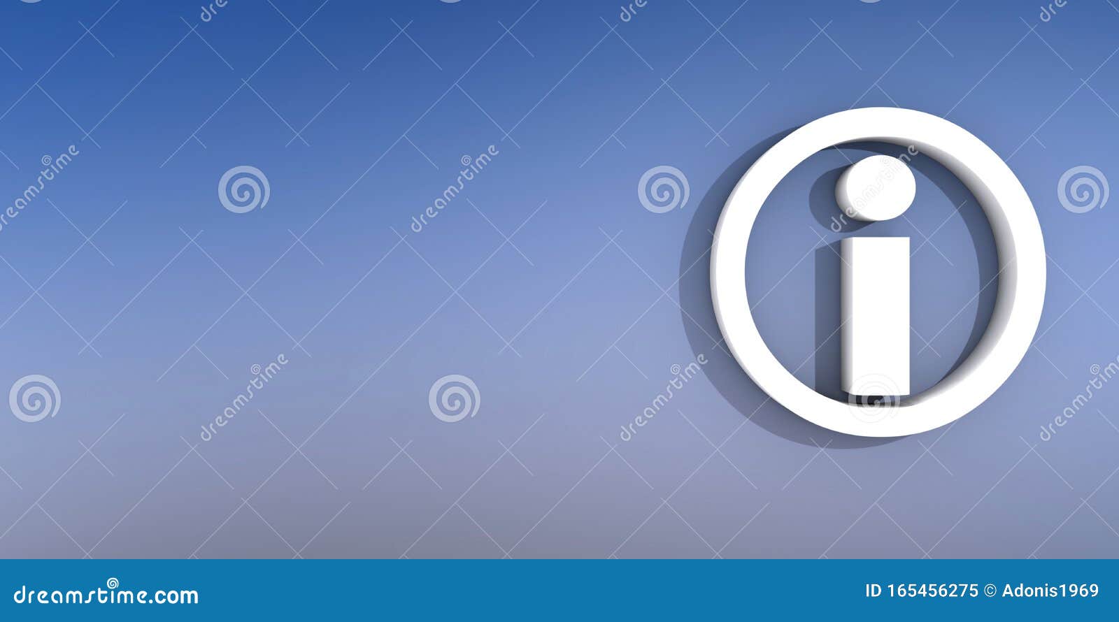 Information Sign on Blue Background Stock Illustration - Illustration ...