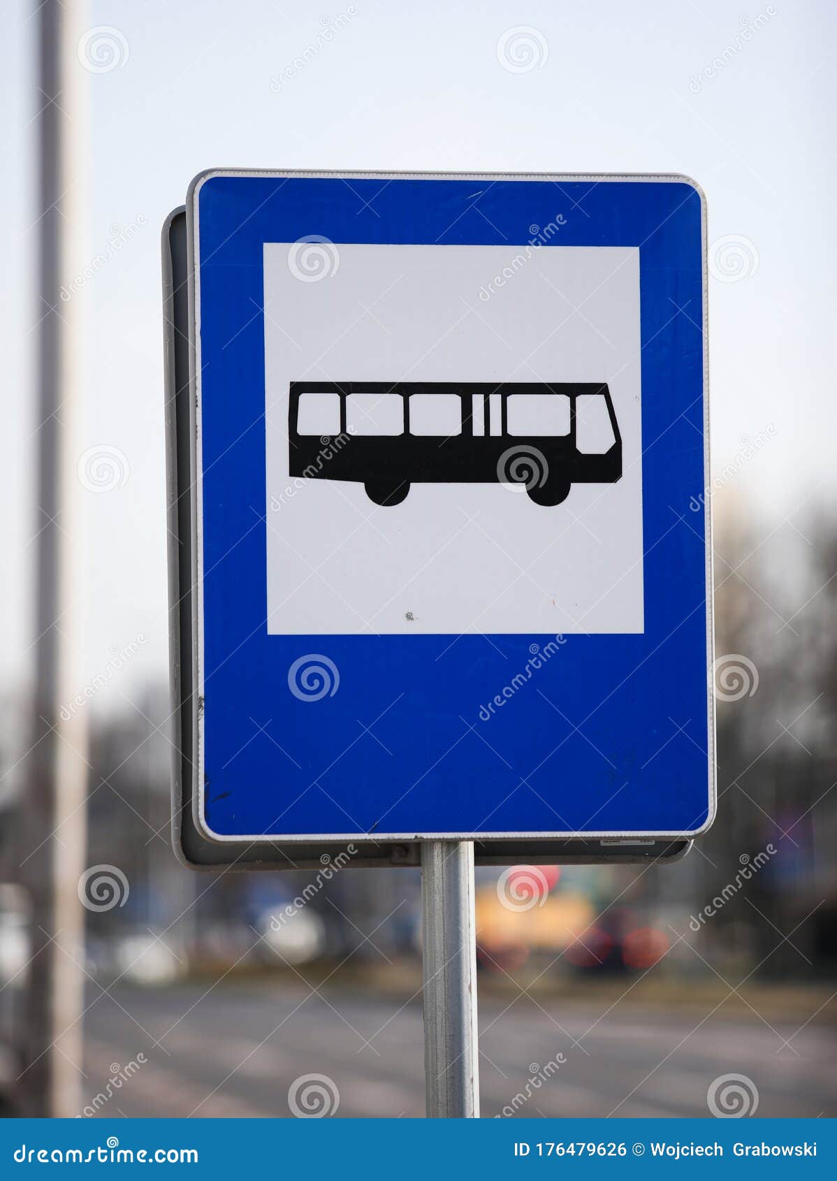 The Sign is Set To Indicate a Bus Stop Stock Photo - Image of roadsign ...