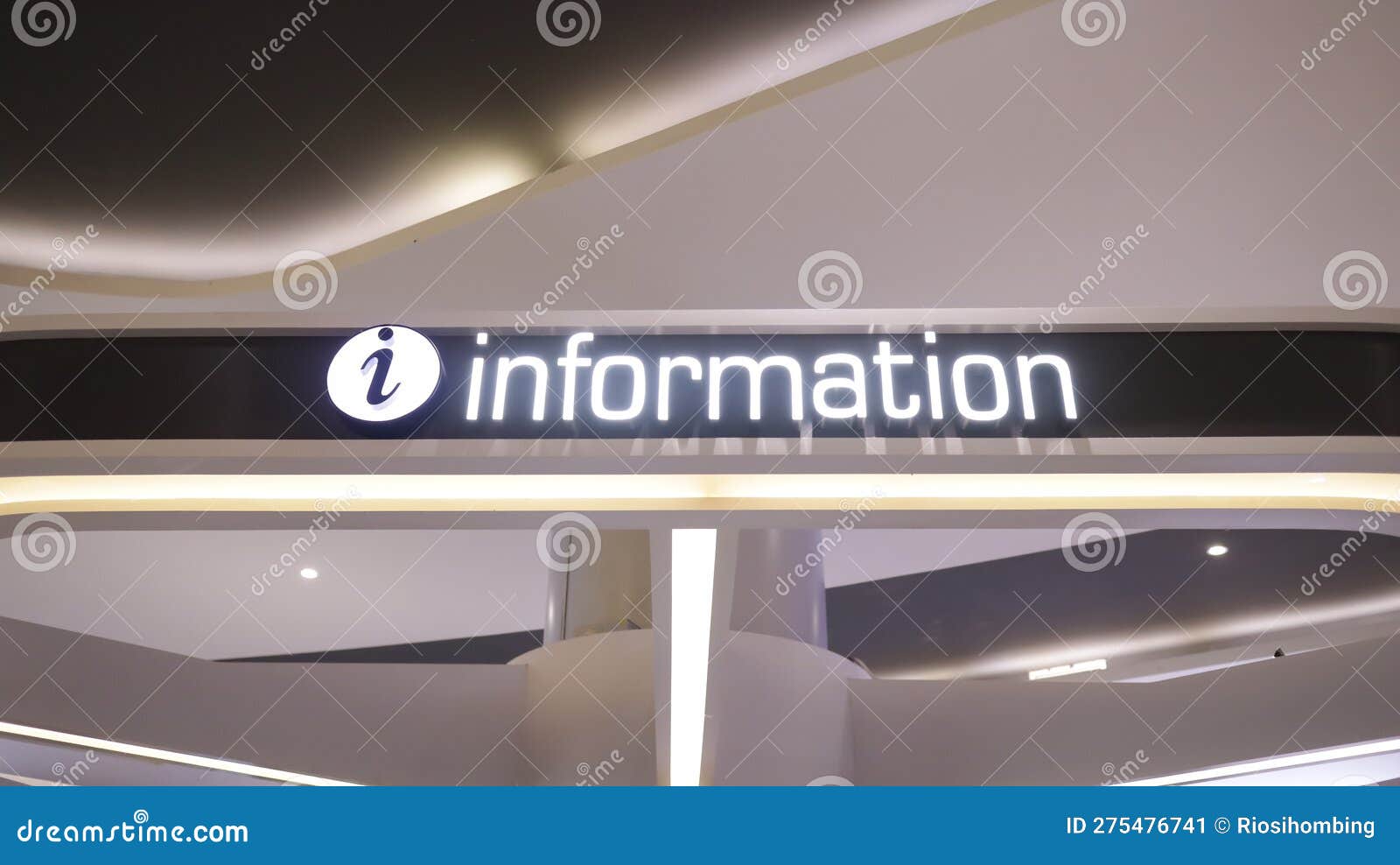 Information Sign Light at Public Area Stock Image - Image of advice ...