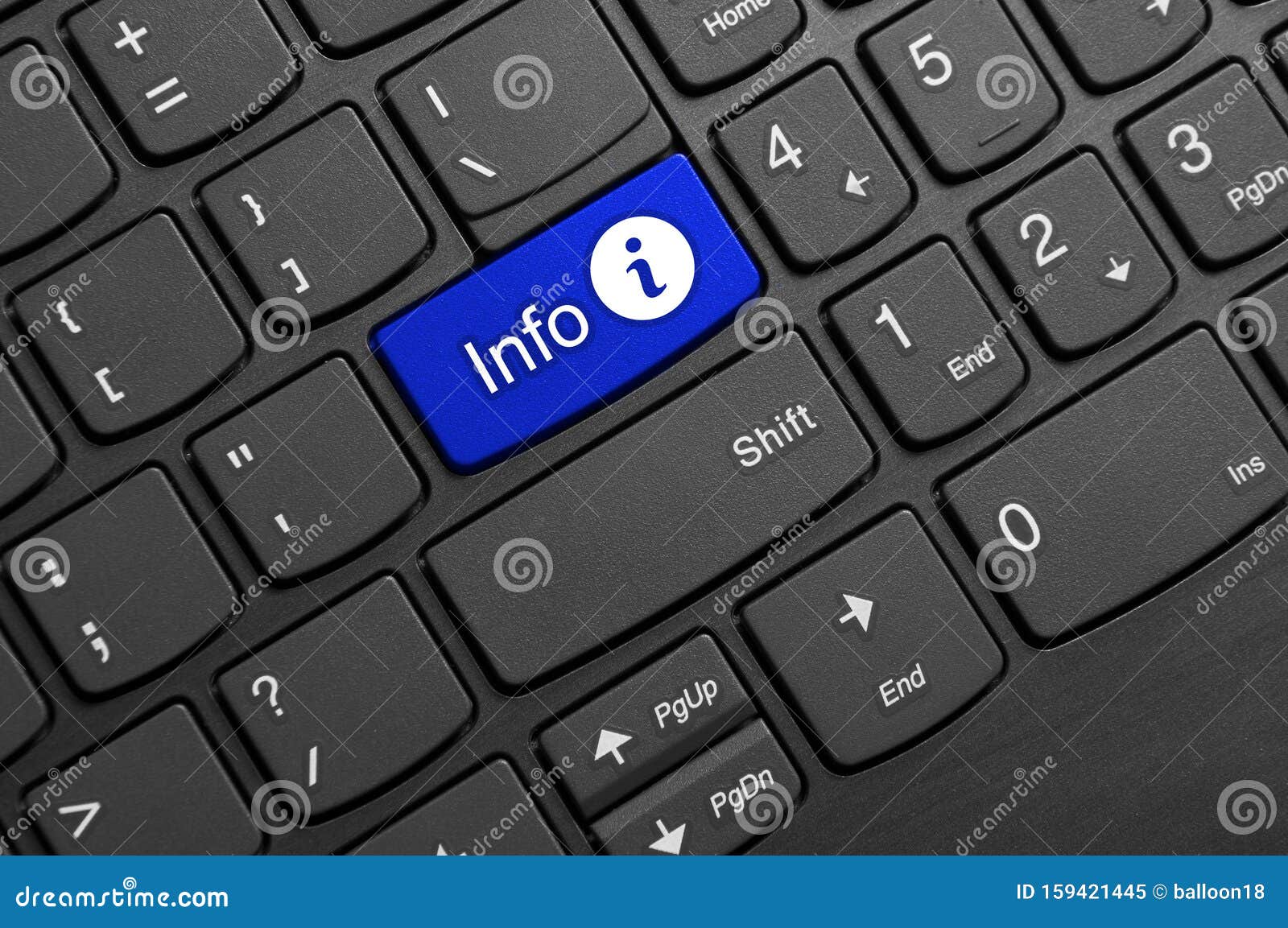 Info sign on keyboard stock image. Image of background - 159421445