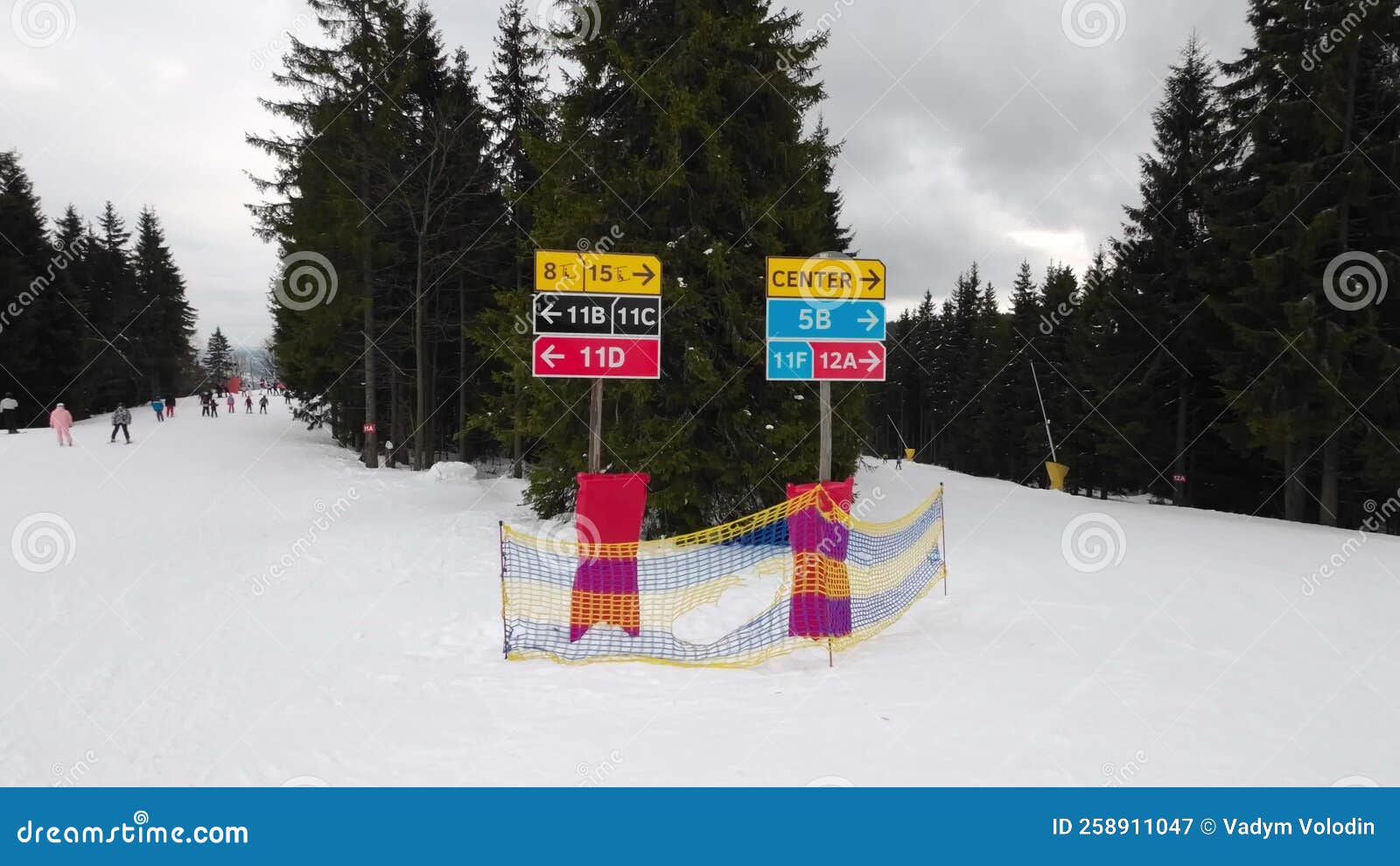 Information Signs in the Ski Resort Indicating the Numbers of the Ski ...