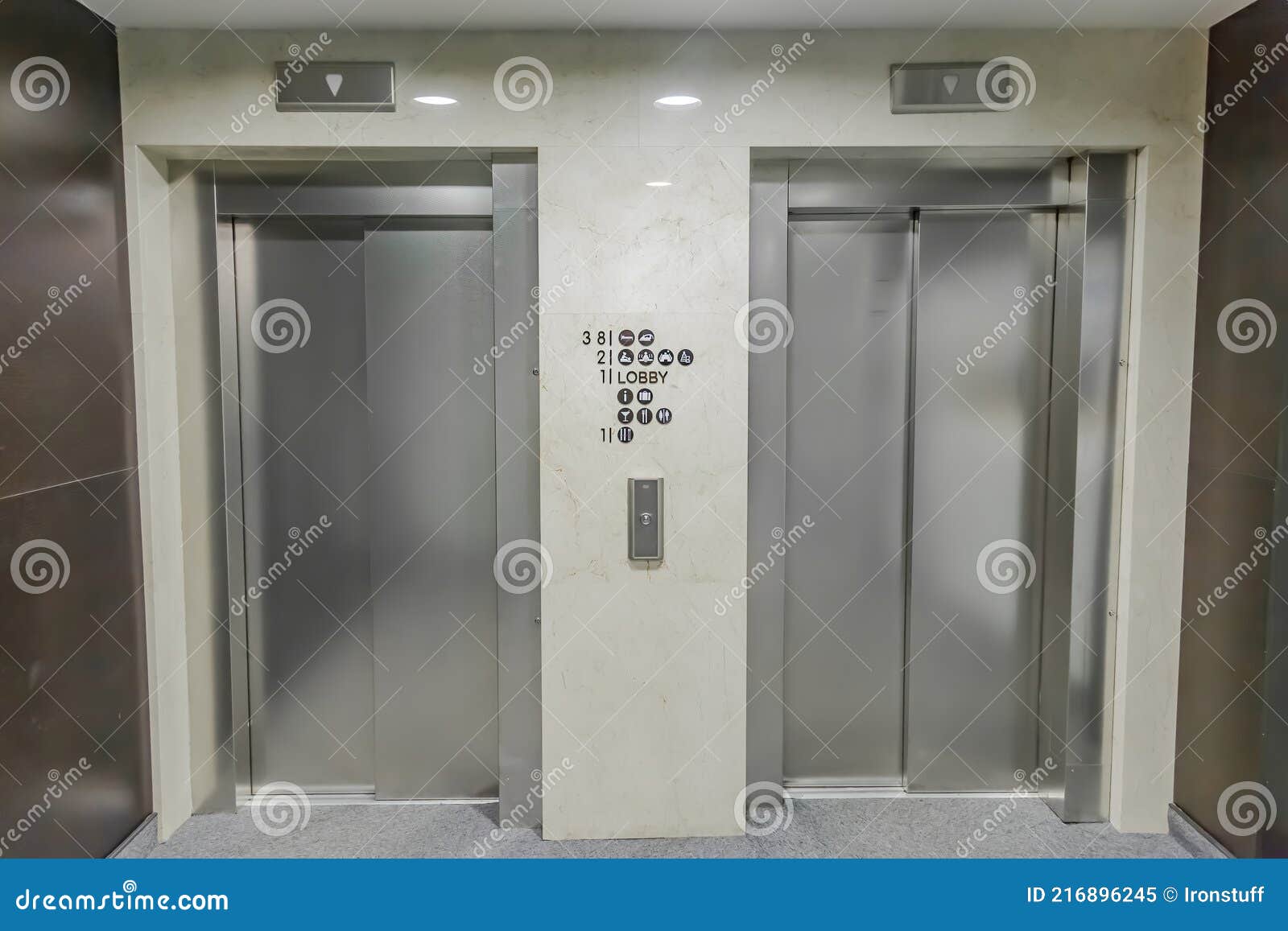 Information for Guests at the Hotel Elevator Stock Image - Image of ...