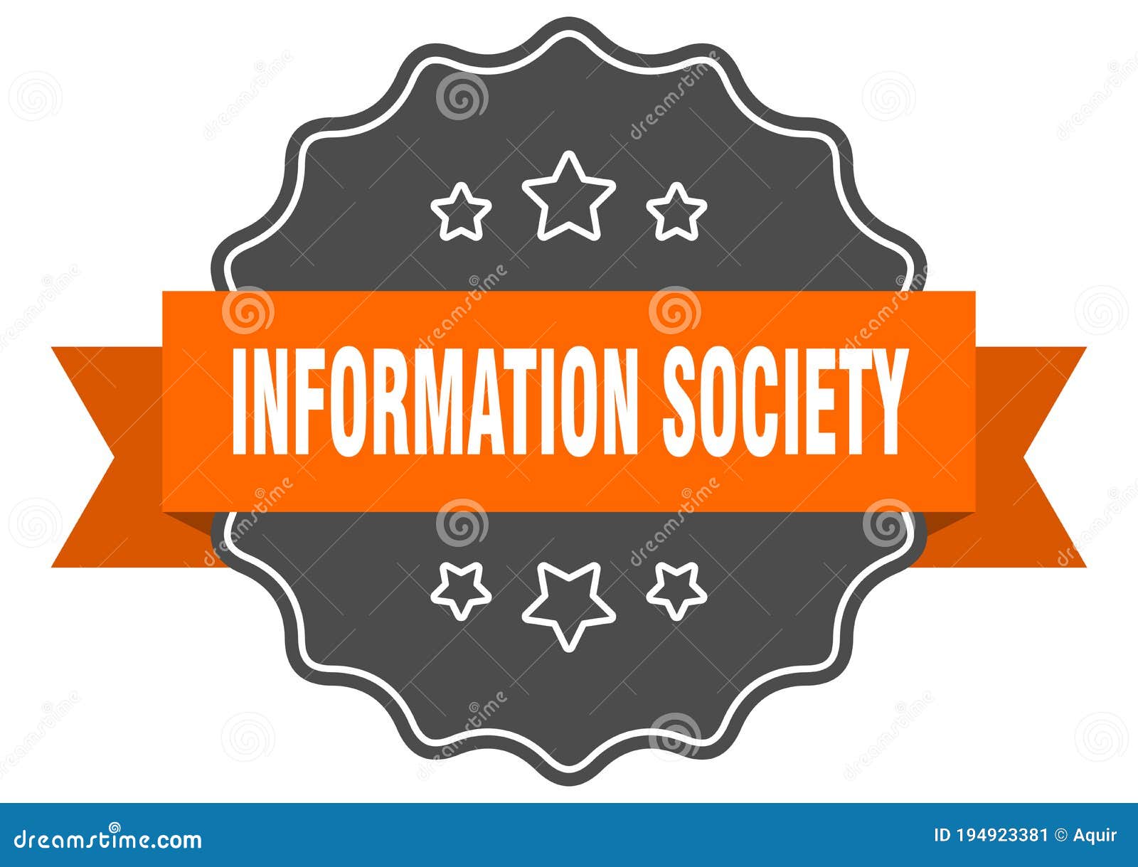 Information society label stock vector. Illustration of black - 194923381
