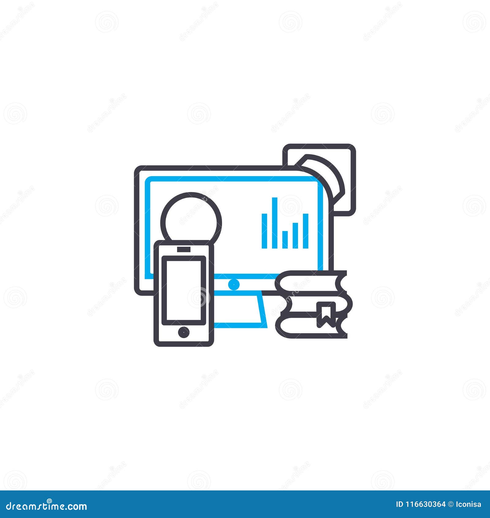 Information Sources Vector Thin Line Stroke Icon. Information Sources ...