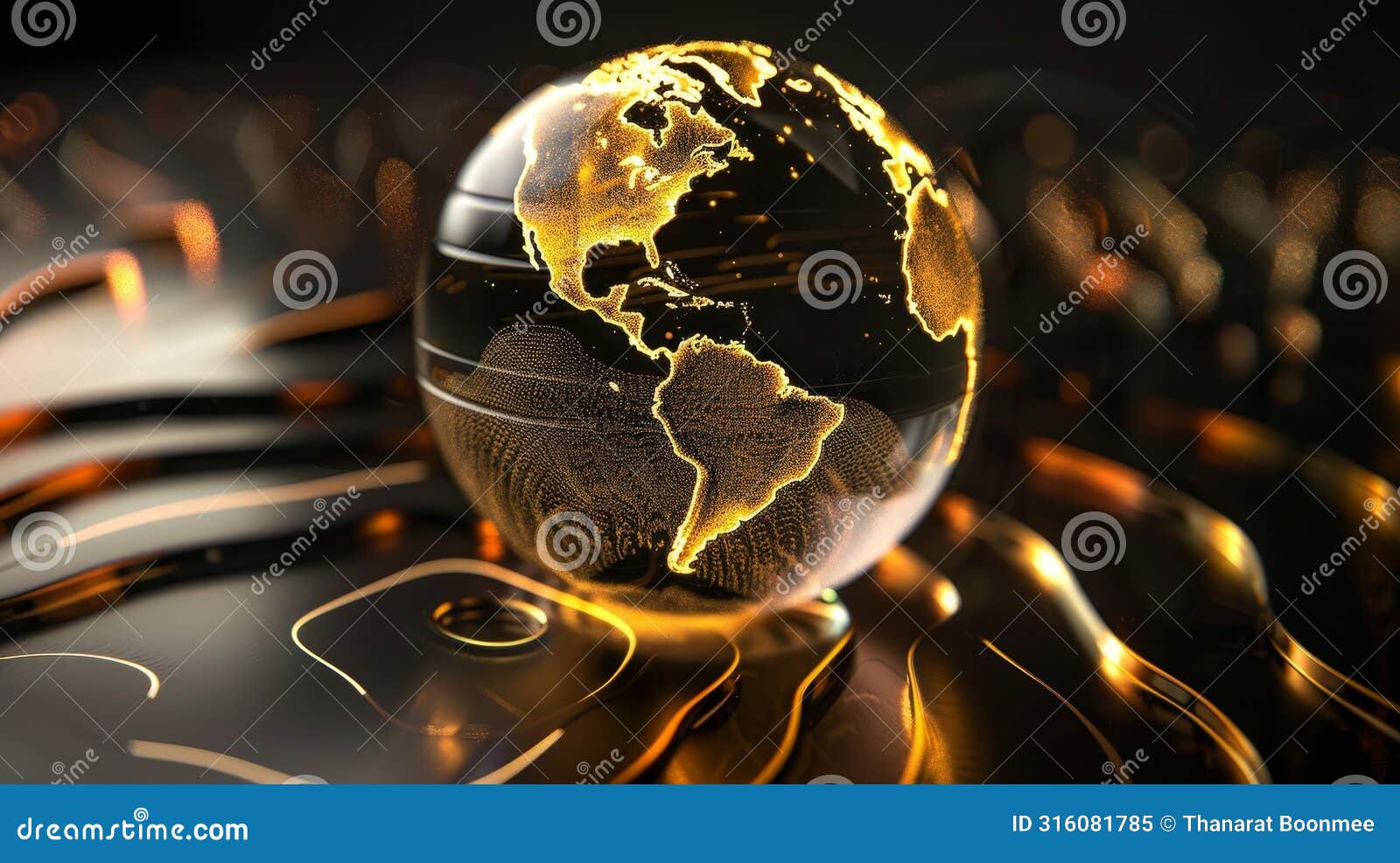 An Information Sphere Depicting a Globe or Sphere with Data and ...