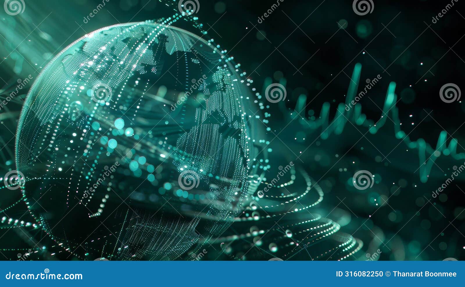 An Information Sphere Depicting a Globe or Sphere with Data and ...