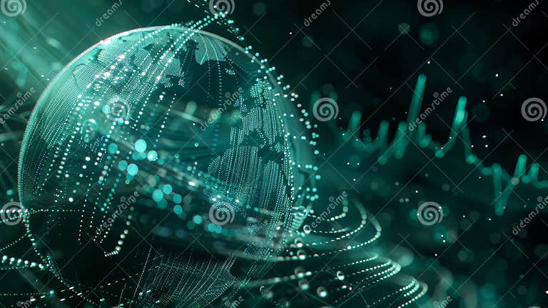 An Information Sphere Depicting a Globe or Sphere with Data and Information, Ai Generated Stock ...