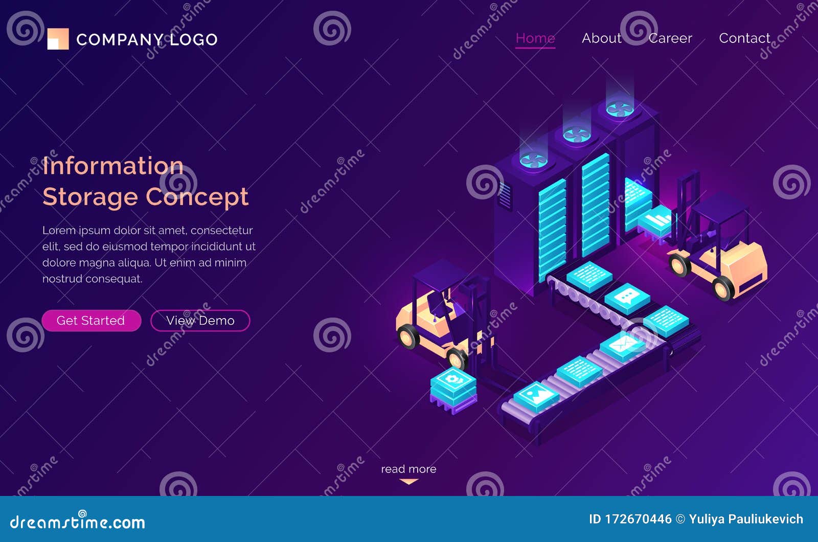 Information Storage Isometric Concept, Technology Stock Vector ...