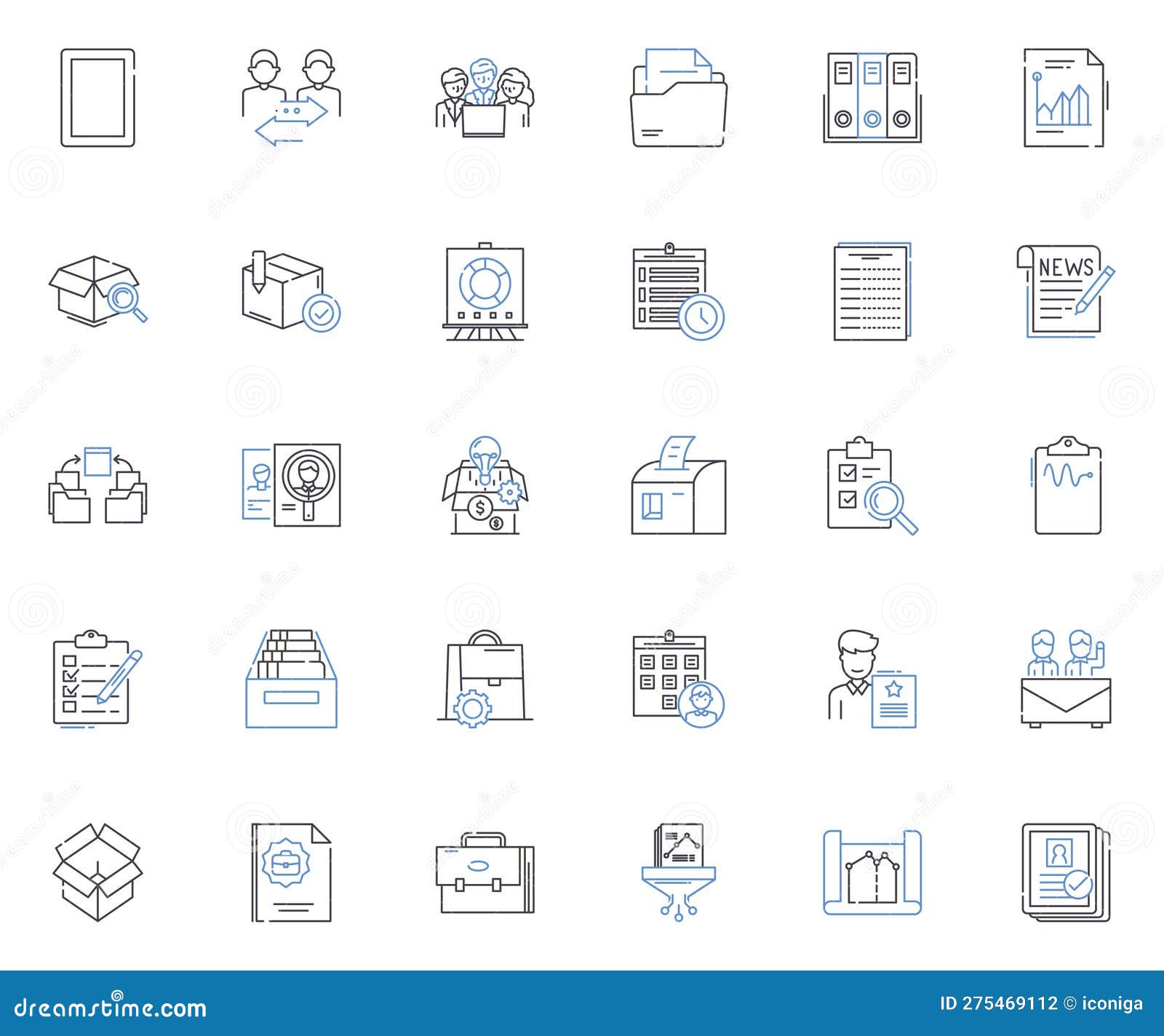 Data Pipeline Line Icons Collection Integration Extraction