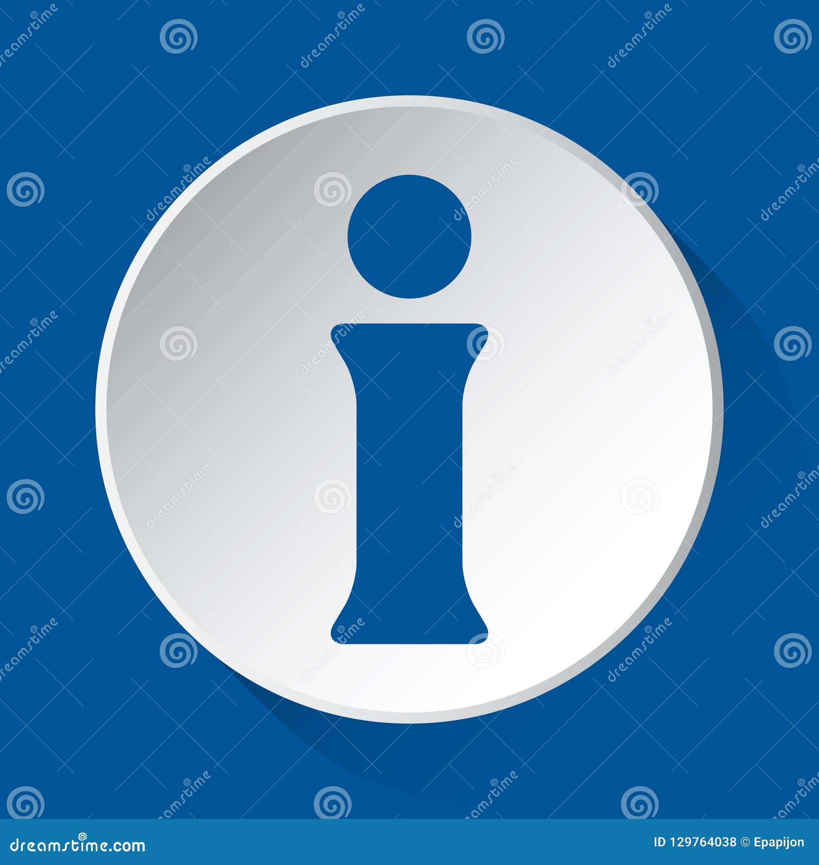 Information Symbol - Blue Icon on White Button Stock Vector ...