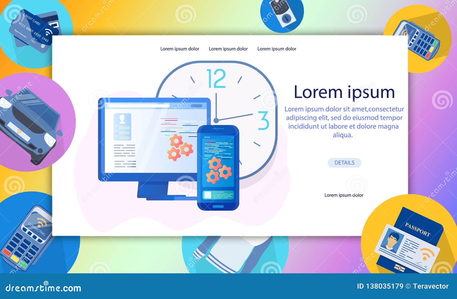 Information Synchronization Typography Banner Stock Illustration ...