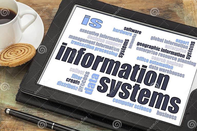 Information Systems Word Cloud Stock Photo - Image of hardware, digital ...