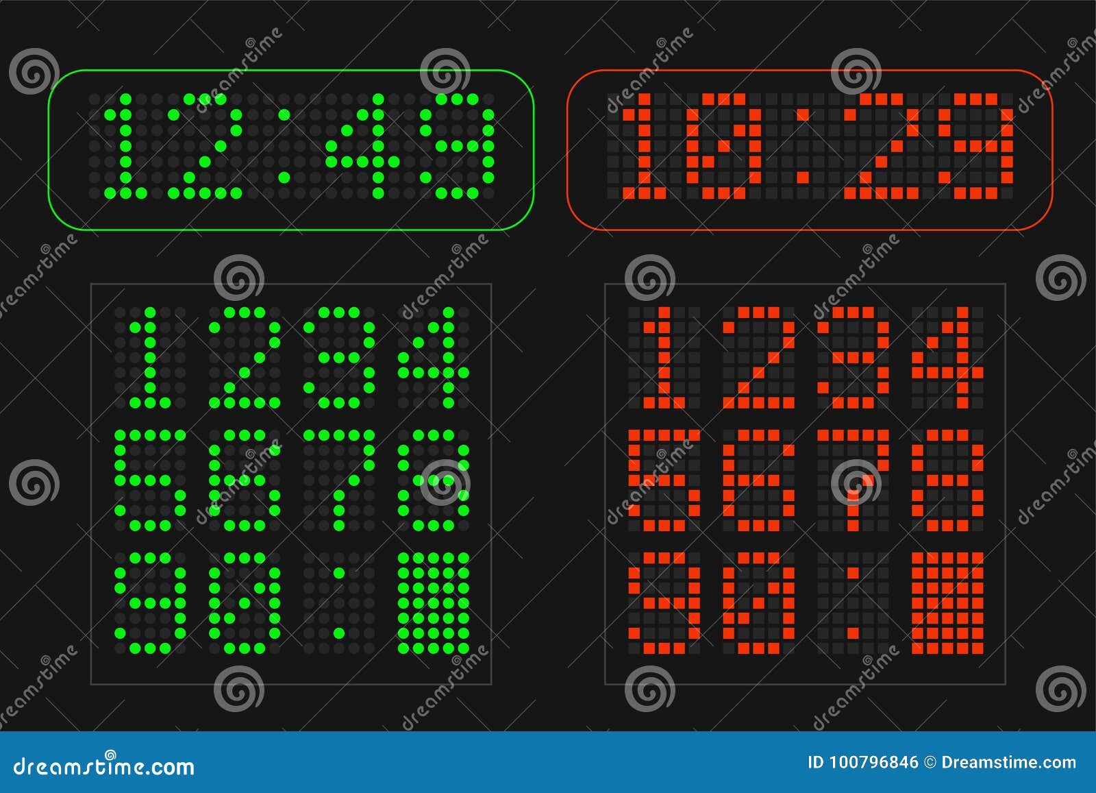 Information Table with Digital Led Numbers Stock Illustration ...